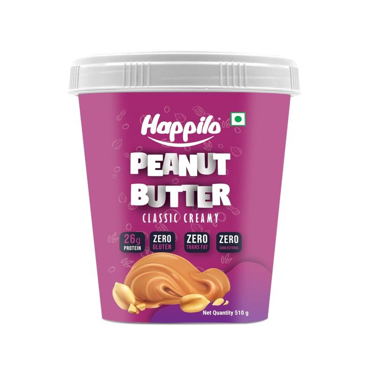 Happilo Classic Peanut Butter Creamy 500g, Protein Rich, Roasted ...