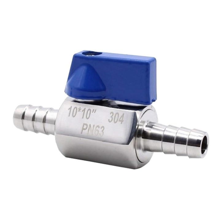 MINI Ball Valve Stainless Steel 10mm Pagoda Adapter 304 Hardware 2 Way ...