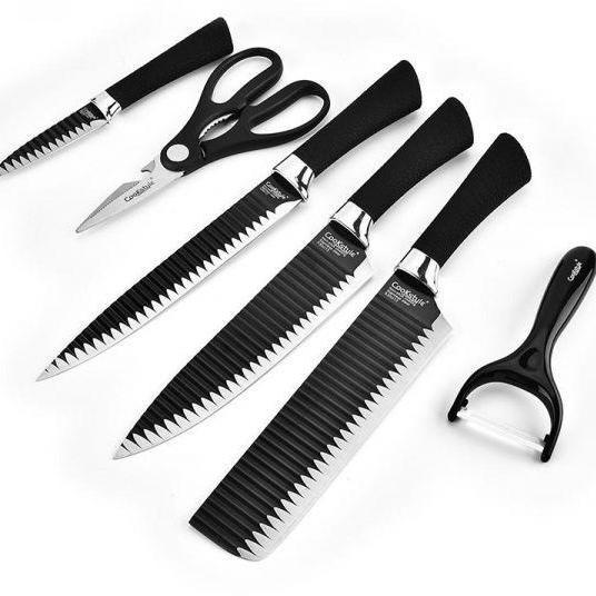 6Pcs of Set Kitchen knives set Ultra Sharp Non-Stick Coating Kitchen ...