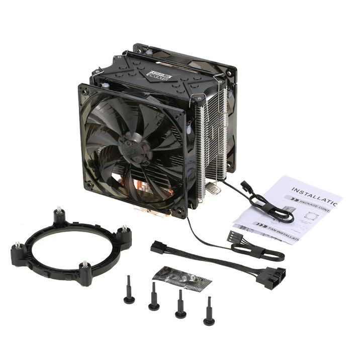 HXSJ Pccooler 5 Heatpipes Radiator Quiet 4Pin Cpu Cooler Heatsink Fan ...