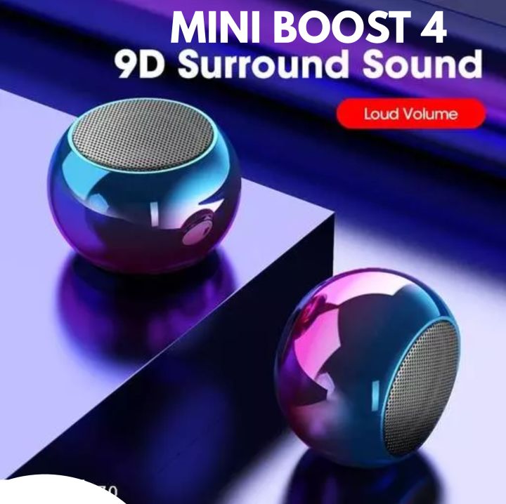 Mini Boost 4 Bluetooth Speaker BIG SOUND LED Ultra Loud Stereo Speaker ...