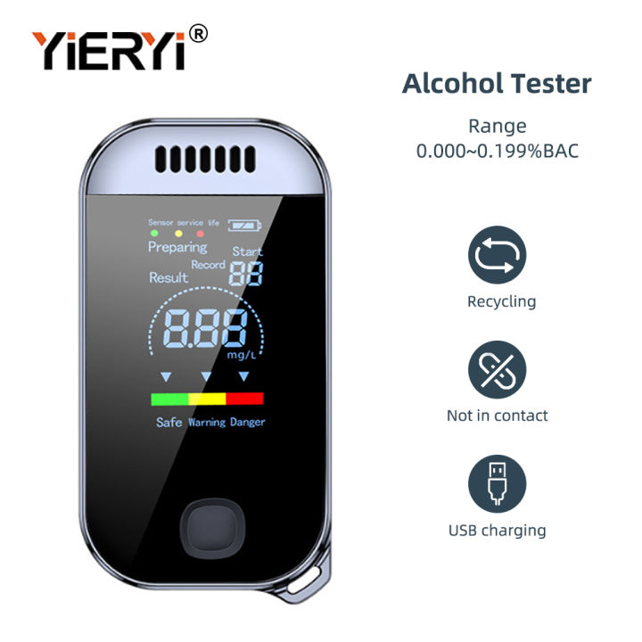 Yieryi Mini Digital Breath Meter Breathalyzer Breath Tester 50 Sets ...