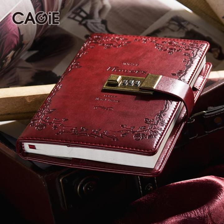 CAGIE/ Kajie Password Notebook Diary with Lock European Style Journal ...