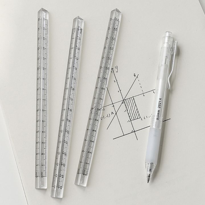 【ZOETN-HOT TOY Store】Prism Straight Ruler 0-15cm Mathematics Ruler ...