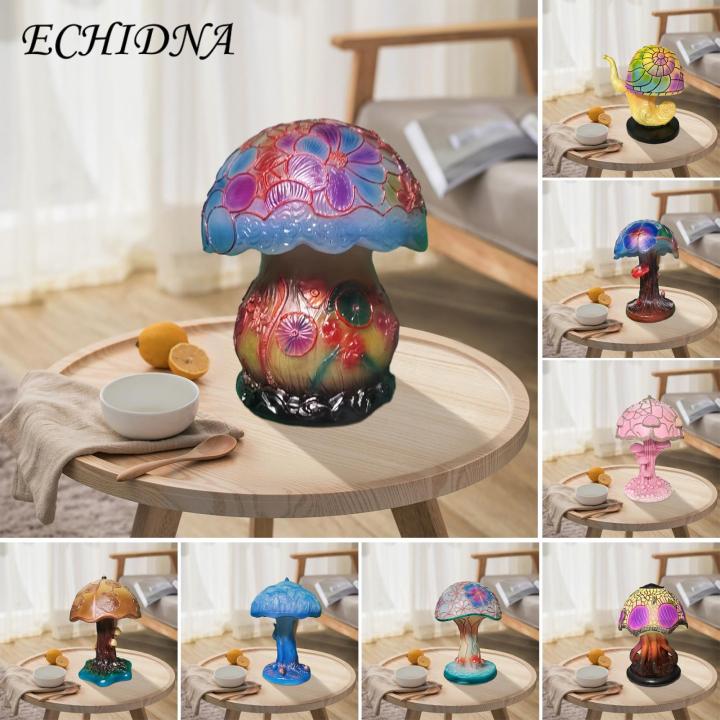 Colorful Mushroom Table Light Mushroom Lamp Usb Powered Stained Glass ...