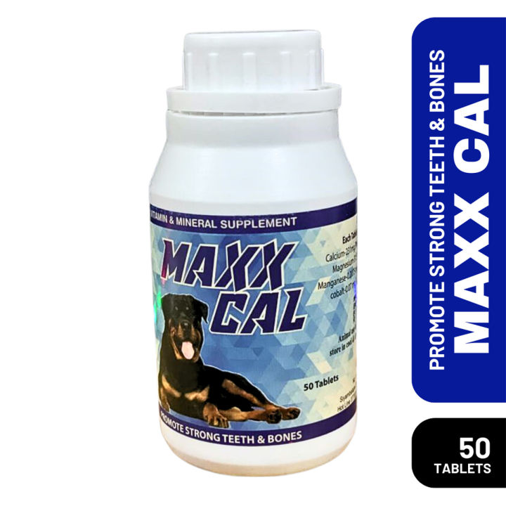 MAXX CAL Vitamin & mineral supplement/ 50 Tablets/ for Growing puppies ...