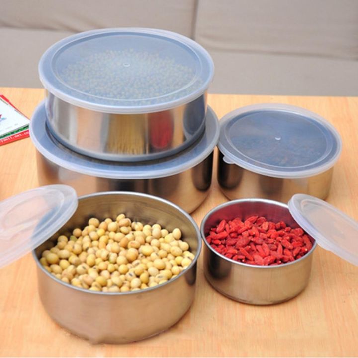 5Pcs/Set Stainless Steel Home Food Portable Storage Container ...
