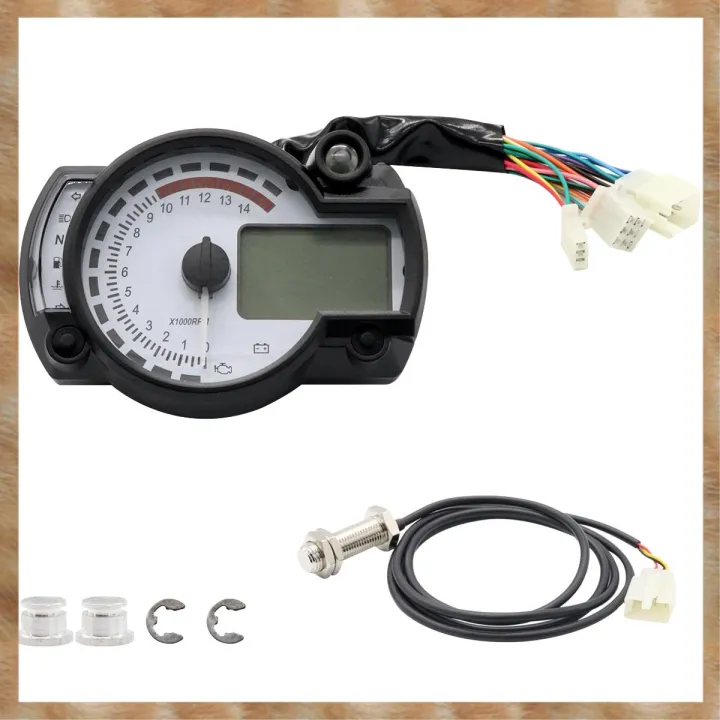 Kqueebee Motorcycle Speedometer 7 Colors LCD Digital Odometer for RX2N ...