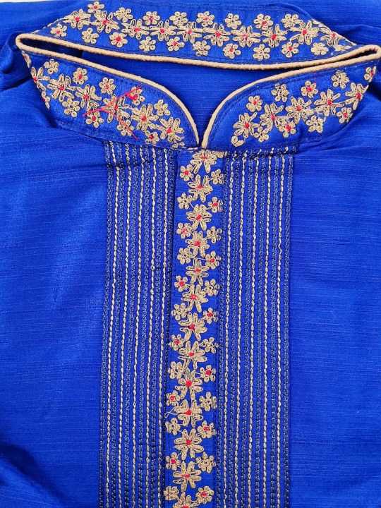 Gents Embroidered Silk Kurta Set Size 44 Stitched Ready to Wear | Daraz.lk