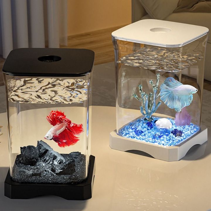 Water Acrylic Betta Fish Removable High Transparency Desktop Fish Bowl ...