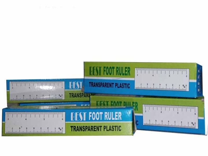 Best Stationary Transparent Plastic Foot Ruler - 6 Inch (1/2 Foot) or ...