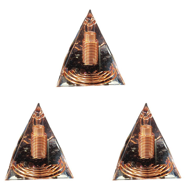 3X 6cm Crystal Gravel Spiral Pyramid Spiral Coil Pyramid Handmade Home ...