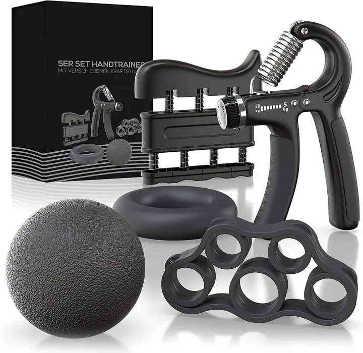 5-60Kg Adjustable Heavy Gripper Fitness Hand Exerciser Grip 5 PCS Hand ...