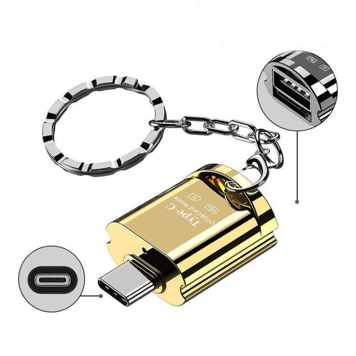 Black Card Reader Type-C Card Reader Android Phone External TF Card USB ...