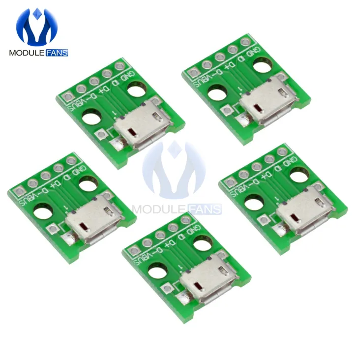 【YIYANGMAOYI111】10pcs MICRO USB to DIP Adapter 5pin Female Type Pcb ...
