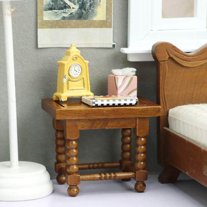 1:12 Wooden Teatable Miniature Side Table Dollhouse Supplies Scenery ...