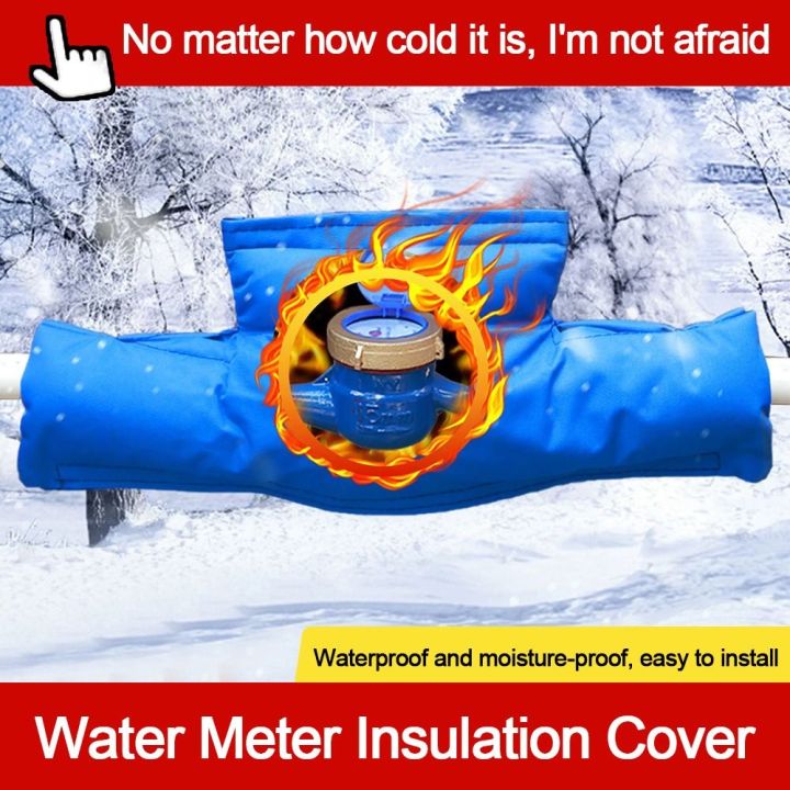 New Double Sided Waterproof Water Meter Insulation Cover Blue 3 Way ...