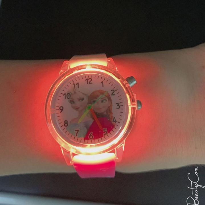 New led Luminous Little Girl Frozen Watch Silicone Cartoon Children's ...