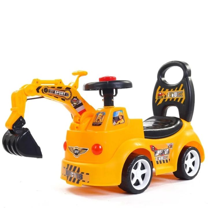 Children's Excavator Four Wheel Slide Car Twist Car Music Excavator ...