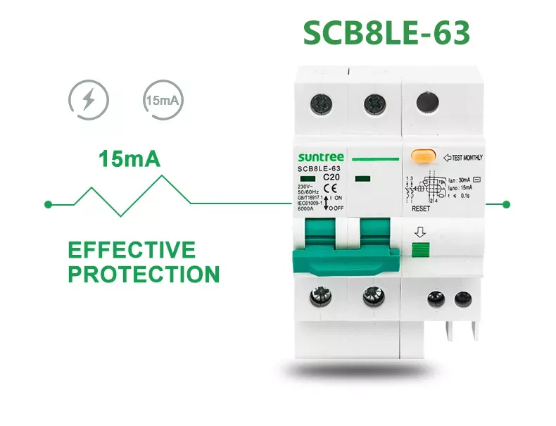 SUNTREE RCBO (RCCB + MCB ) 32A 30MA RCBO SCB8LE-63 Circuit Breaker ...