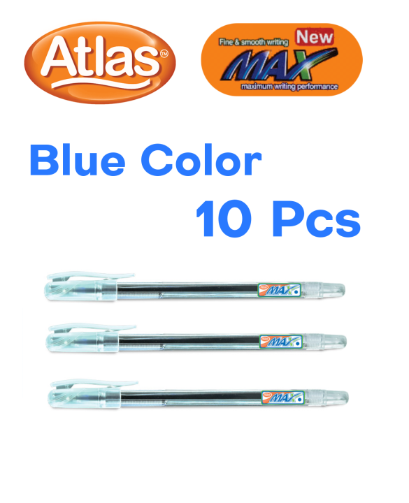 Atlas Max Pen ( Blue Color ) 10 Pcs / 20 Pcs | Daraz.lk