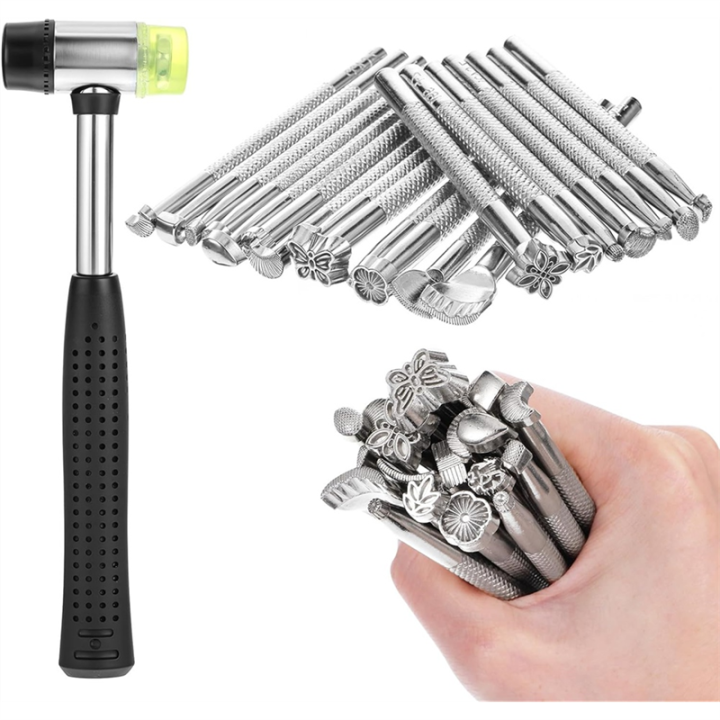 Leather Stamping Tools Kit, 21PCS Set with 20 Different Special Shape ...