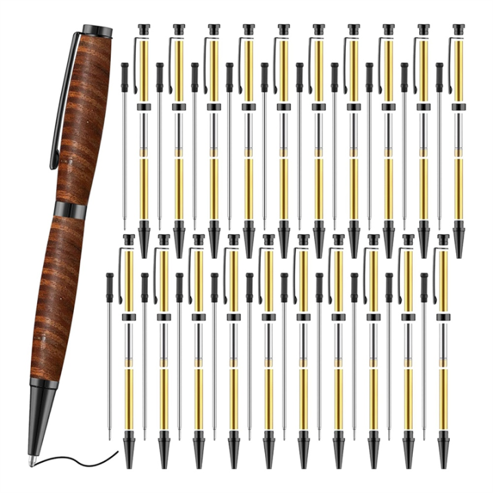 20pcs 7mm Slim Pen Set with Refills Wood Rotary Pen Kit for DIY Copper ...