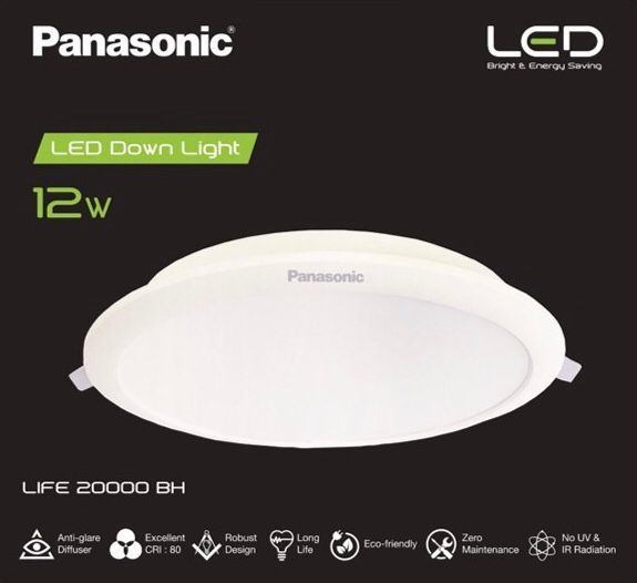 12W PANASONIC LED PANEL RECESSED ROUND LIGHT 3000K / WARM WHITE [ID ...