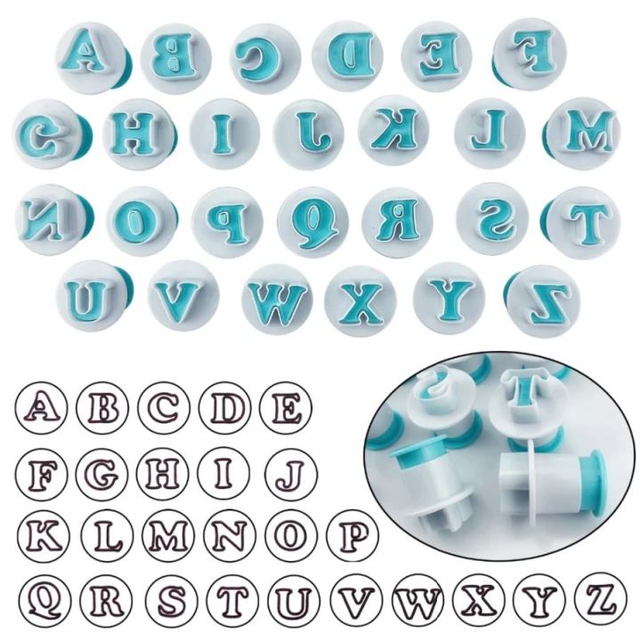 Push Easy Mini Uppercase Alphabet Cutters / Alphabet Letter Mold Set ...
