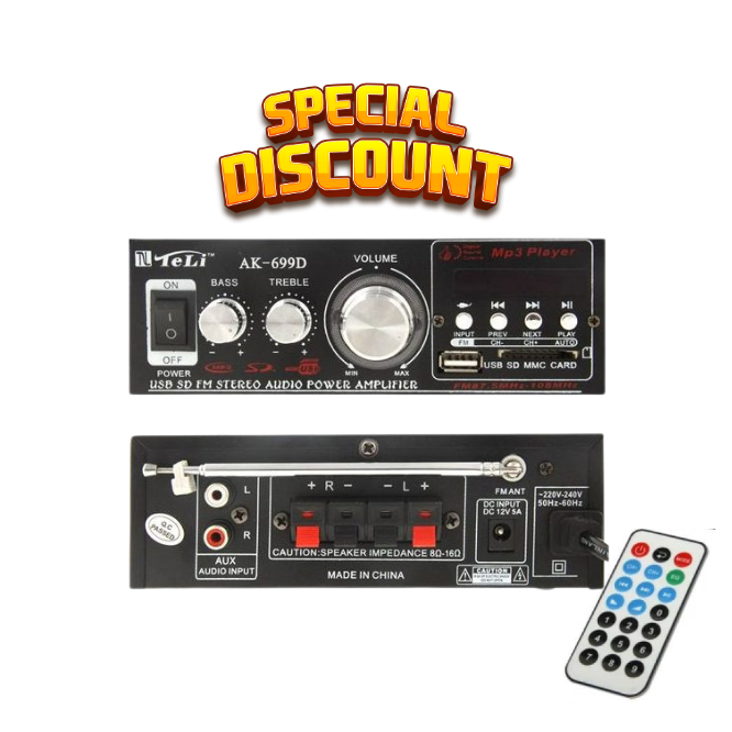 Amplifier AC/DC Bluetooth Power Amplifier with 2 Channels SUPER COOL ...