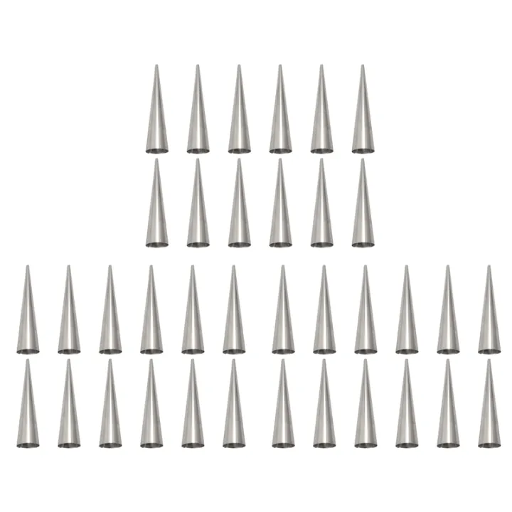 36Pcs Large Size Baking Cones Stainless Steel Roll Horn Forms Conical ...