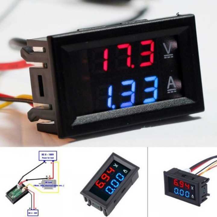 1pc Top Quality DC 100V 10A Voltmeter Ammeter Measuring Tools With LED ...