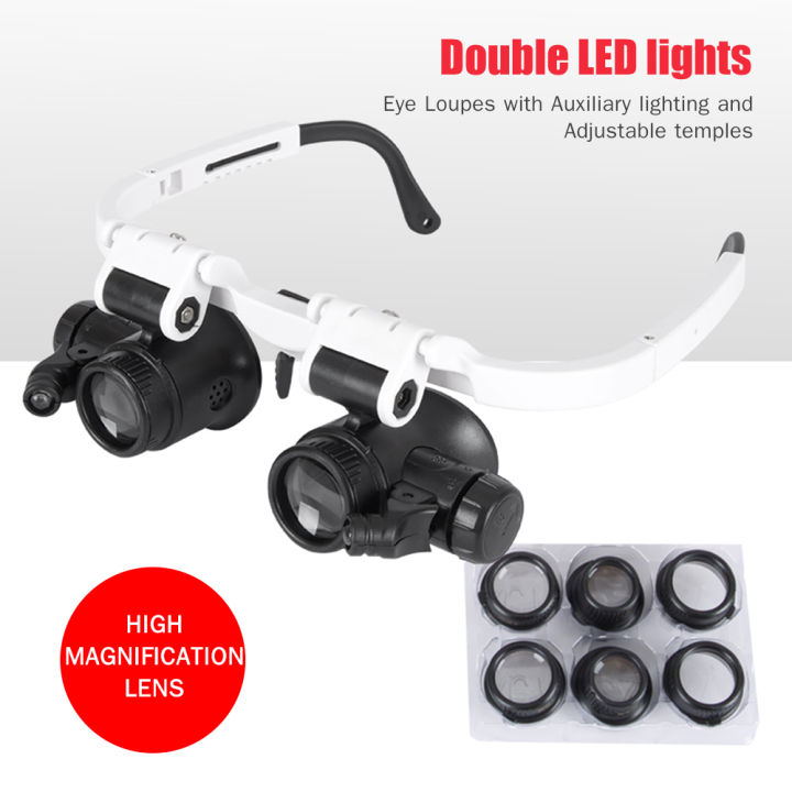 HXSJ Binocular Eye Loupes Jewelry Loupes Eyeglass Style Hands-Free ...