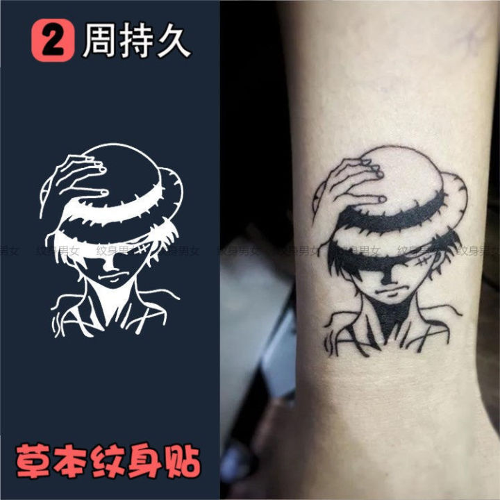 【Factory prices】Herbal Sticker One Piece Hat Luffy Tattoo Sticker Hand ...