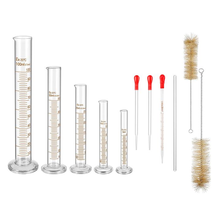 NAMUNY Glass Graduated Measuring Cylinders Set,Premium Borosilicate ...