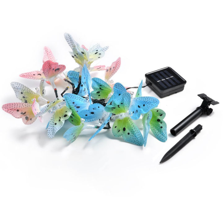 20 Led Solar Powered Butterfly Fiber Optic Fairy String Lights | Daraz.lk