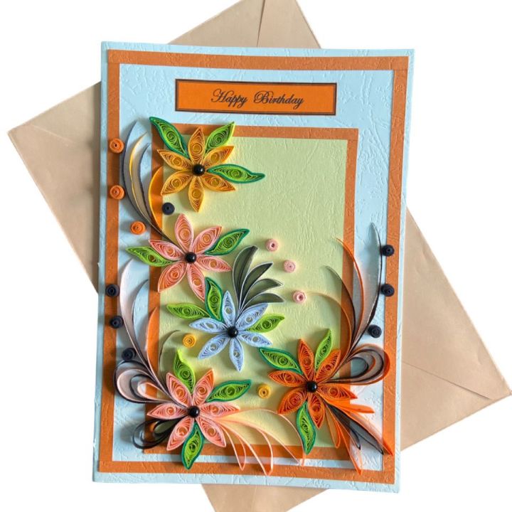 Handmade paper guiling greeting card for birthday | Daraz.lk