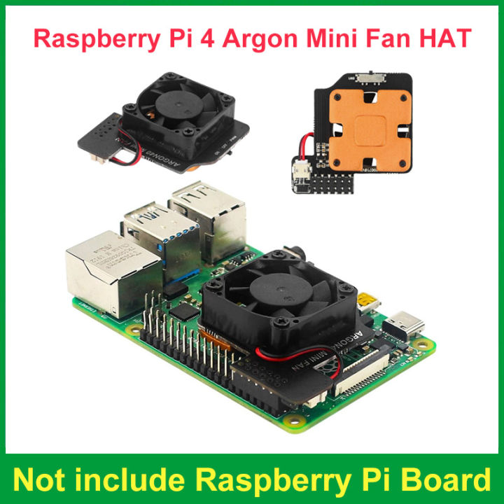 Raspberry Pi 4 Argon Mini Fan HAT PWM Cooling Fan With ON-Off Switch ...