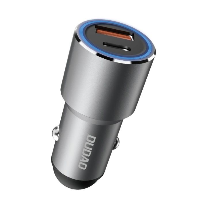DUDAO R4PQ 20W PD & 22.5W QC3.0 Fast Car Charger metal shell LED Light ...