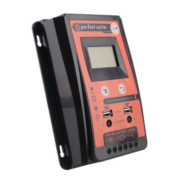 30A MPPT PWM Solar Charge Controller 12V 24V Solar Panel Battery Regulator Dual USB Port LCD ...