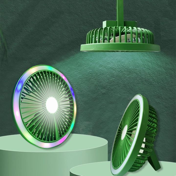 Solar Fan with LED Light Desktop/Hanging/Hanging 3 Ways to Use Ceiling ...