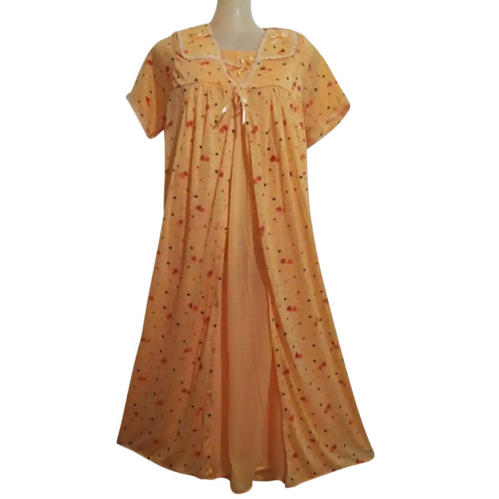 Velona Night Dress 2-Piece Set for Women – Printed Design, Comfortable ...