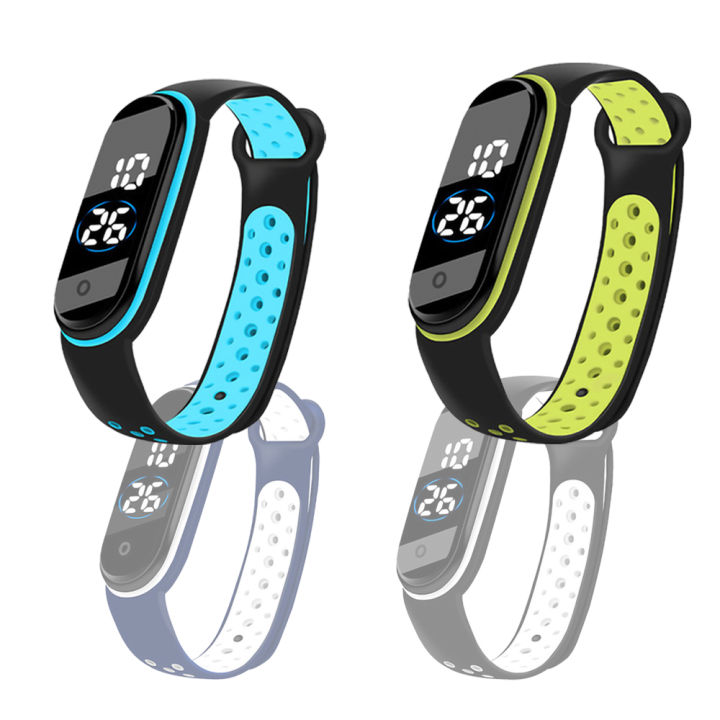 LED Digital Silicone Band Sports Belt Watch for Smart Men Boys Gents ...