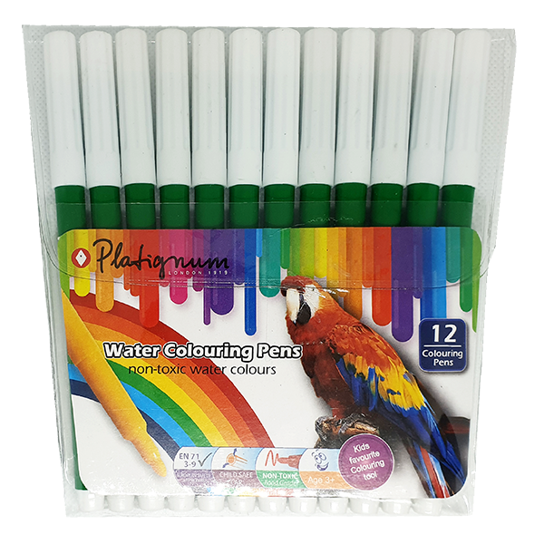 Water Colouring Pen Platignum-Green 12 Pack | Daraz.lk