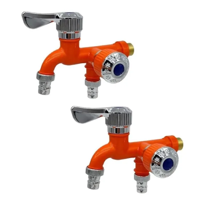 2PCS 2 Way Faucet Faucet Splitter Garden Hose Splitter Water Spigot ...