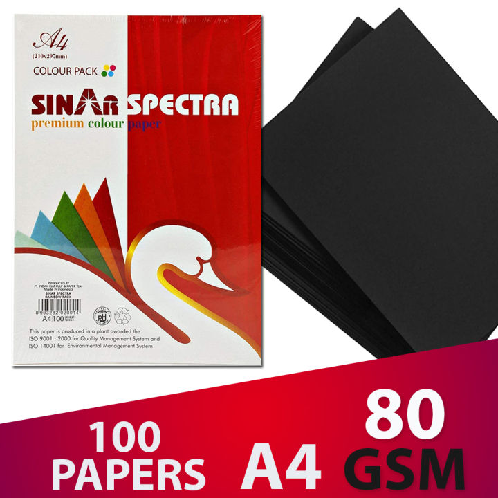 Black A4 sheet bundle 100 pieces 80 GSM Normal Quality colour A4 sheets ...