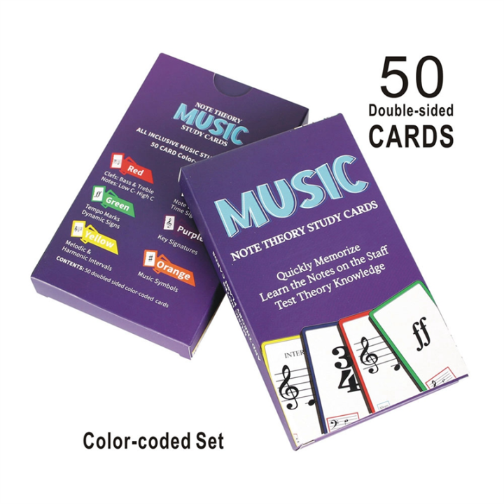 Music Flash Cards Colored Copper Plate Paper Piano Color Coded Flash ...