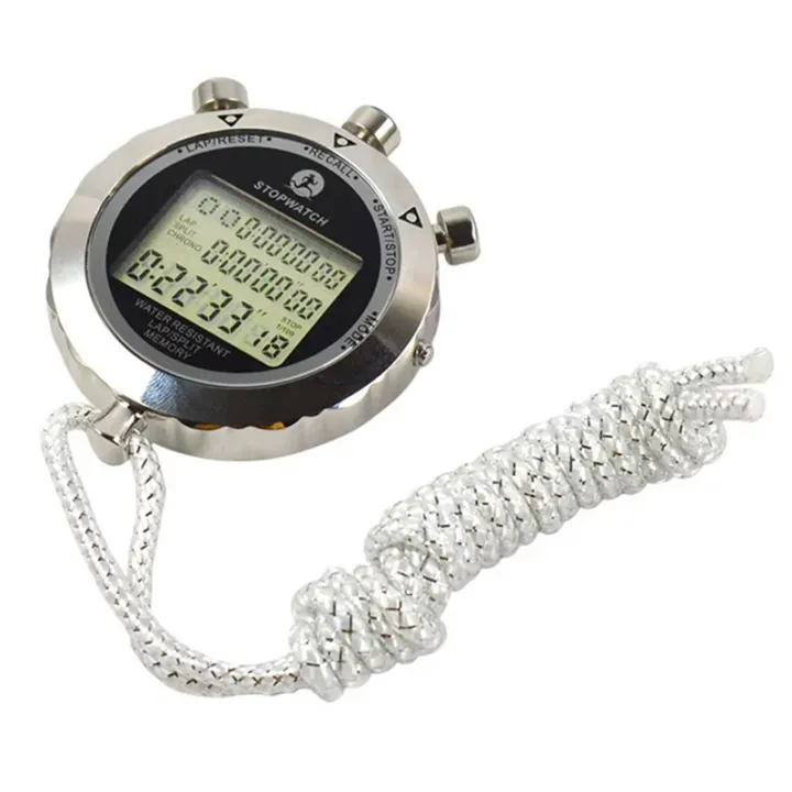 Luminous Metal Digital Stopwatch - 100 Professional Channels ...