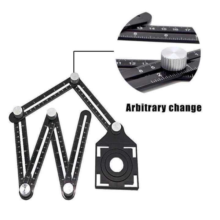 6 Folding Multi Angle Ruler - Adjustable Ceramic Tile Glass Hole Saw ...