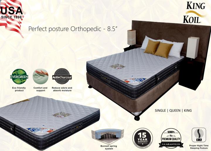 King Koil Perfect Posture 8.5-Inch Spring Mattress – Double Size (42" x ...